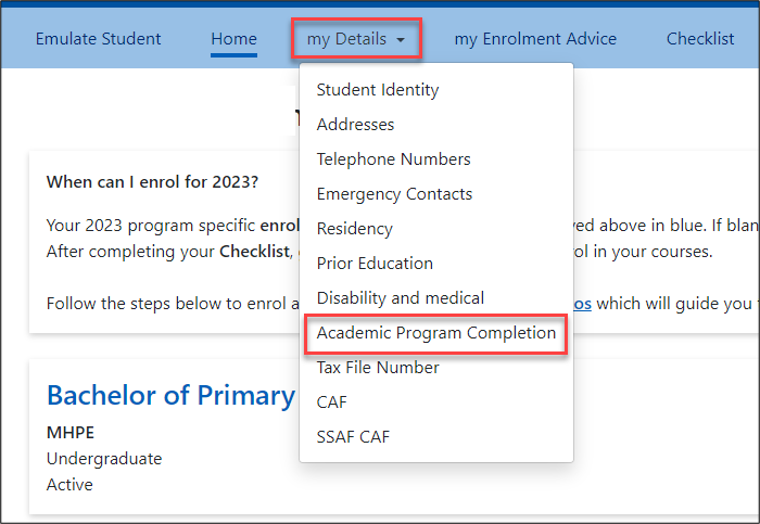 How do I update my Expected Completion date?