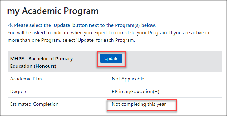 How do I update my Expected Completion date?